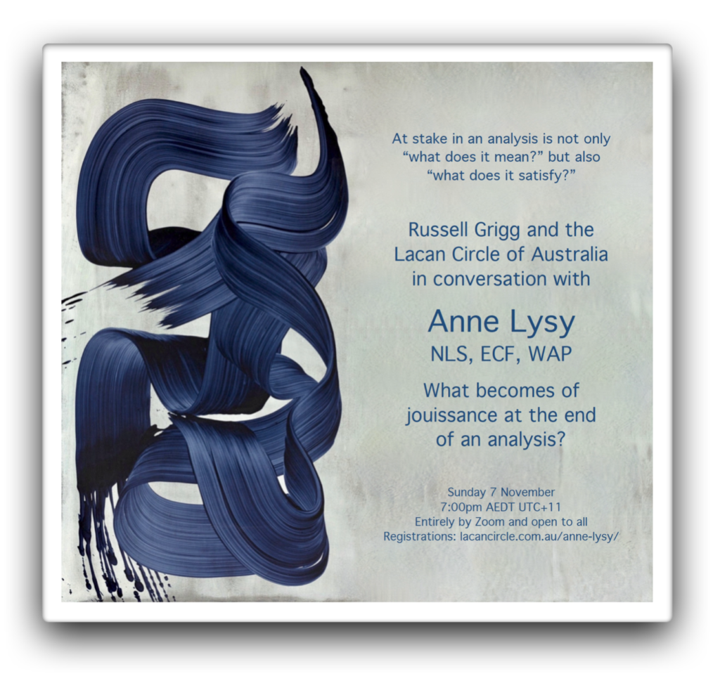 Anne Lysy in Conversation – Lacan Circle of Australia