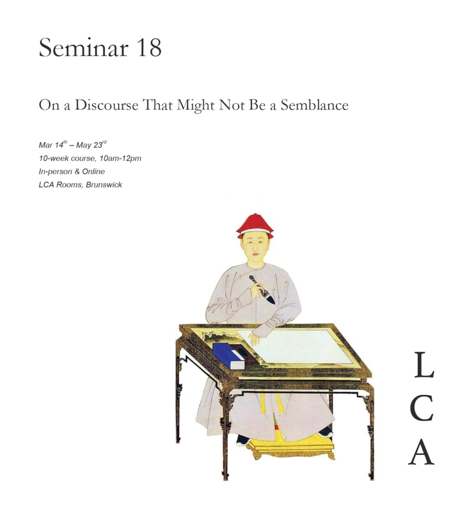 S18 Poster Online In-Person Sem 1 2026 – Lacan Circle of Australia